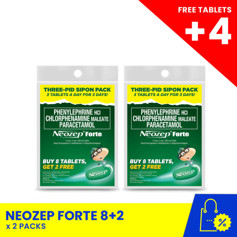 NEOZEP Forte 8+2 tablets x 2 packs (For Cough, Colds & Flu) – Biggrocer