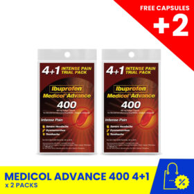 MEDICOL Advance 400mg 4+1 capsules x 2 packs (For Pain Relief & Fever ...
