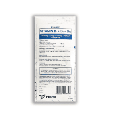 PHAREX Vitamin B1+B6+B12 Complex 17+3 tablets (For Nerve Health ...