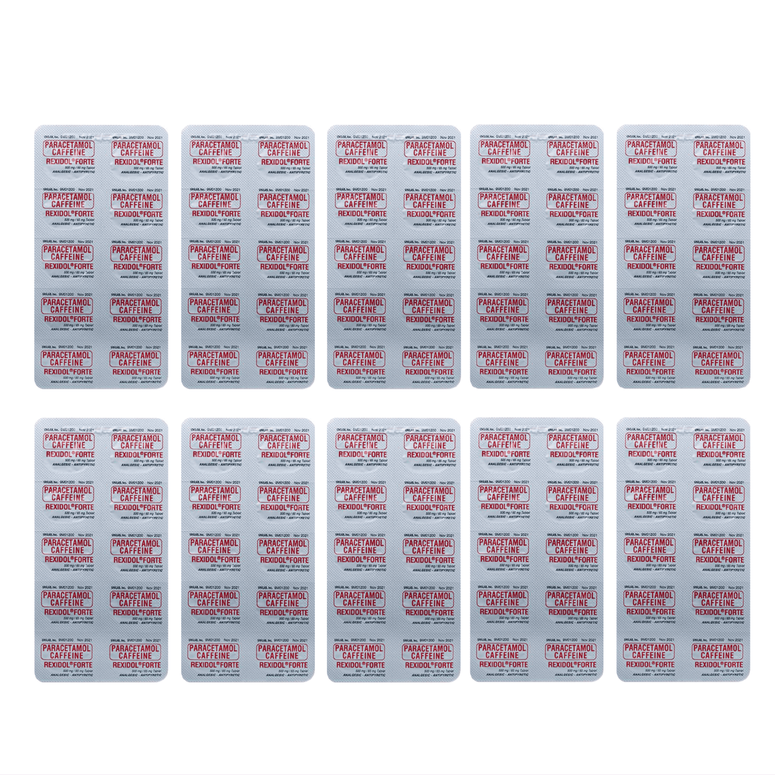 REXIDOL Forte x 100 tablets Paracetamol + Caffeine (For the relief of ...