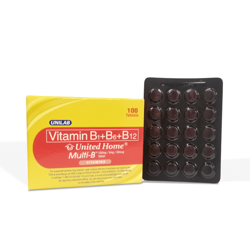 UNITED HOME Multi-B Vitamin B Complex (B1+B6+B12) x 20 tablets (For ...