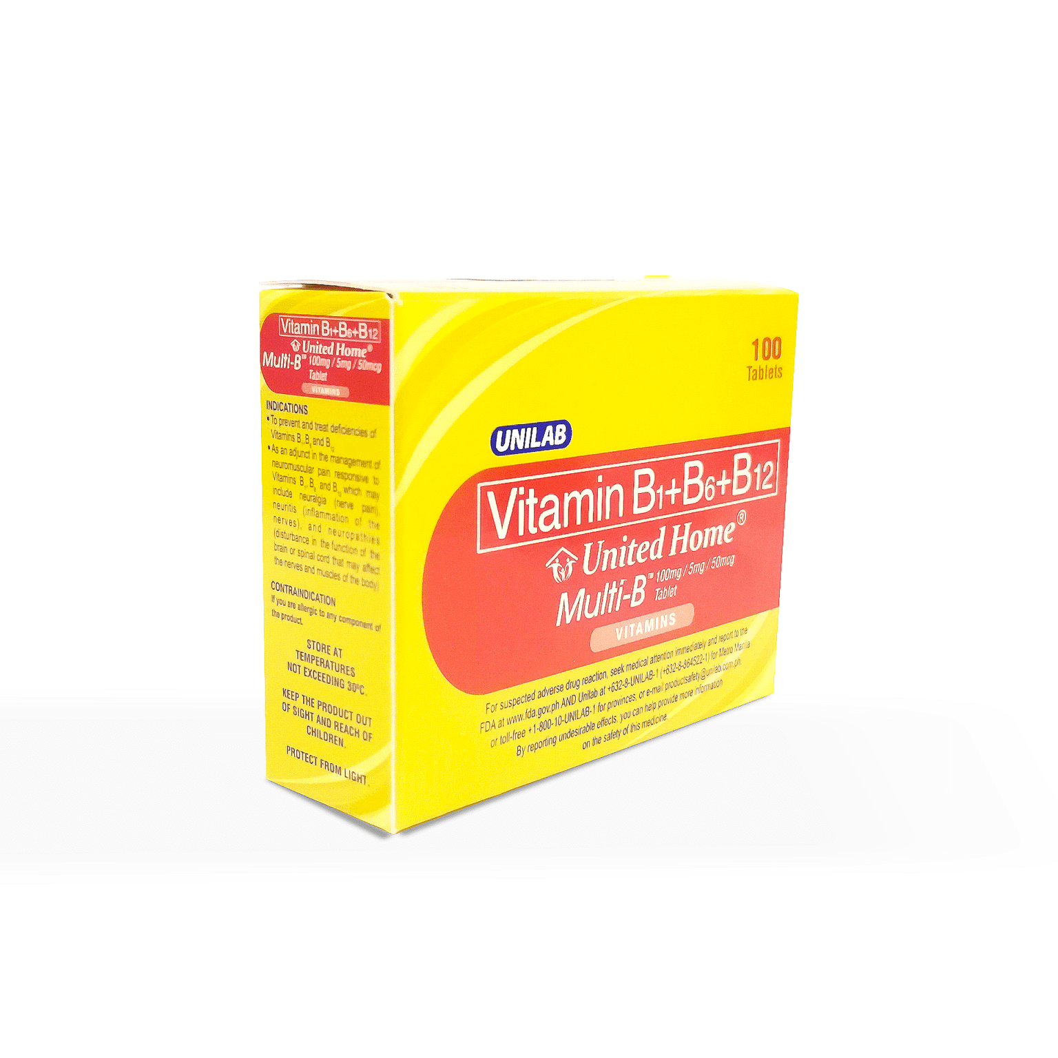 UNITED HOME Multi-B Vitamin B Complex (B1+B6+B12) x 20 tablets (For ...