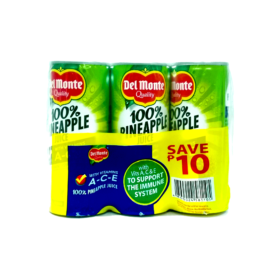DEL MONTE 100% Pineapple Juice with Vitamins ACE 240ml x 6 cans – Biggrocer