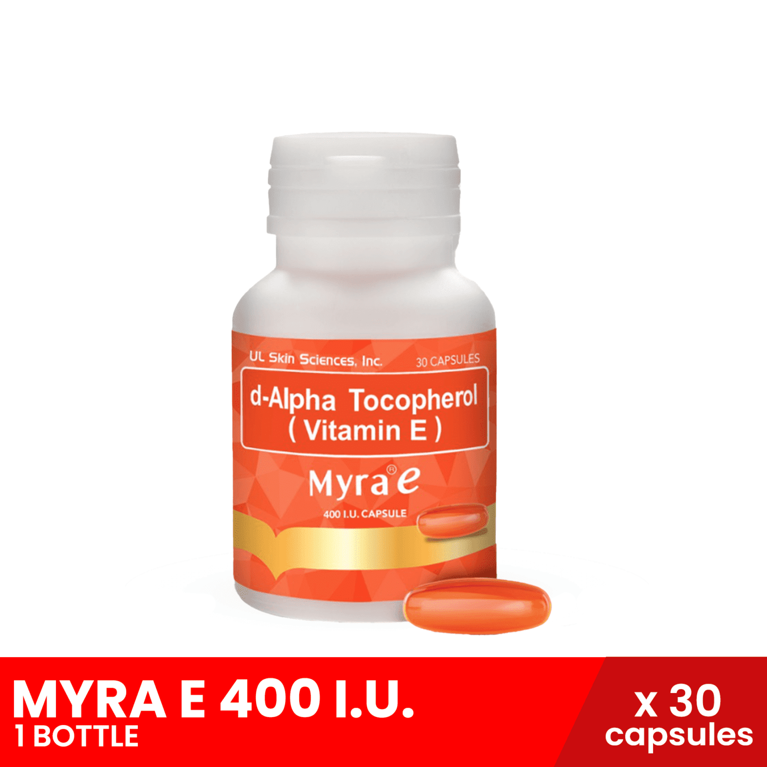 MYRA E 400 IU 30 capsules x 1 bottle (For healthy body & skin) – Biggrocer