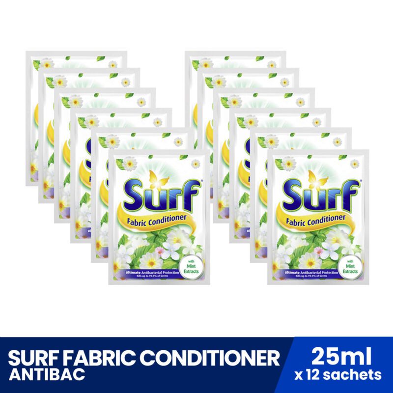SURF Fabric Conditioner Antibac w/ Mint 25ml x 12 sachets – Biggrocer