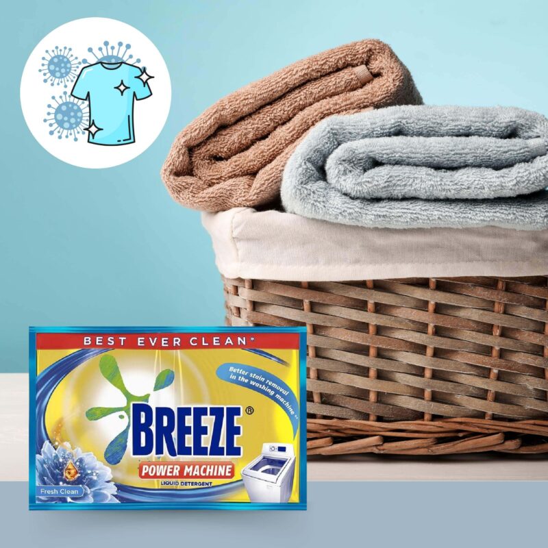BREEZE Liquid Detergent Power Machine Fresh & Clean 64g 6+1 sachets ...