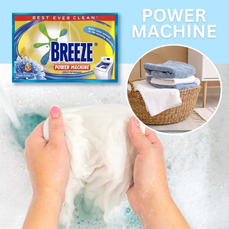 BREEZE Liquid Detergent Power Machine Fresh & Clean 64g 6+1 sachets ...