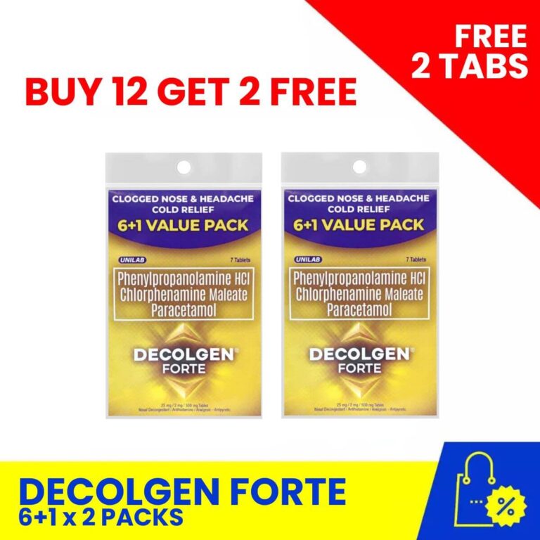 DECOLGEN Forte 6+1 tablets x 2 packs (For Coughs, Colds & Flu) – Biggrocer
